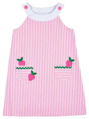 FLORENCE EISEMAN Seersucker Dress With Strawberries - Pink/white