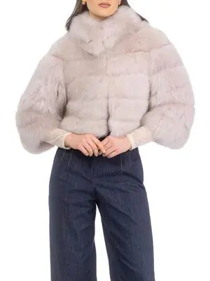 Gorski Genuine Shearling Bolero - Blush