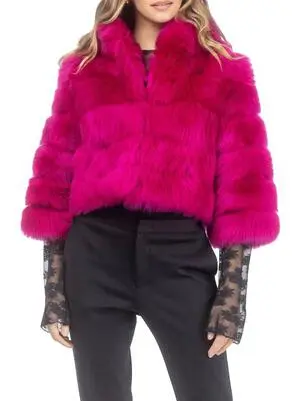 Gorski Genuine Shearling Bolero - Magenta