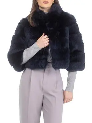 Gorski Genuine Shearling Bolero - Navy