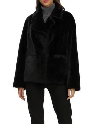 Gorski Reversible Shearling Jacket With Embroidered Trim - Black/black