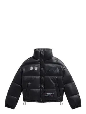 OFF SEASON Philadelphia Eagles Faux Leather Puffer Jacket - Black