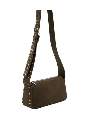 MANGO Suede Studded Crossbody Bag
