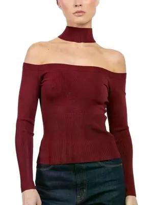 Simkhai Off-shoulder T-shirt - Red