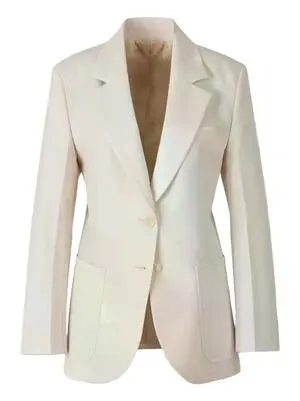 Victoria Beckham Side-pocket Buttoned Blazer - Neutrals