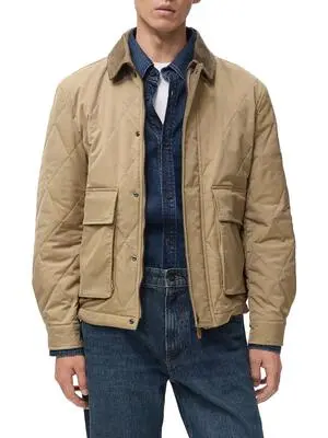 Mango Quilted Water-repellent Jacket - Beige