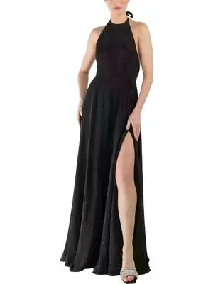 Azeeza Rosa Halterneck Gown - Black
