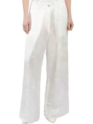 Masnada Floral-jacquard Trousers - White
