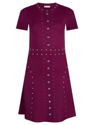 Liu Jo Studded Knitted A-line Dress - Purple