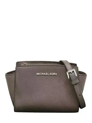Michael Kors Selma Leather Crossbody - Grey