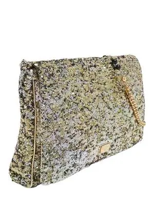 Dolce & Gabbana Miss Charles Sequinned Flap Shoulder Bag - Gold