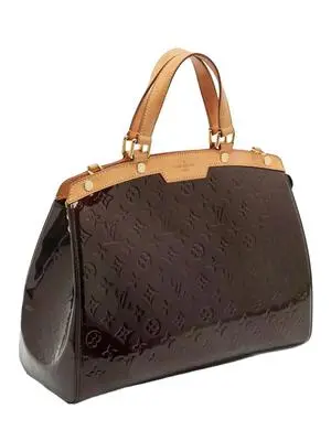 LOUIS VUITTON Gm Brea Amarante Monogram Patent Leather Tote Bag - Brown