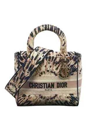 Dior Lady D-lite Embroidered Tote Bag - Neutrals