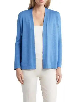 Anne Klein Chatham Open Front Cardigan Blue Yonder