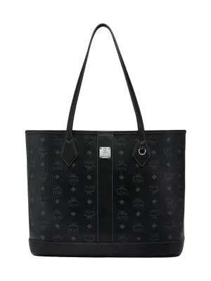 Mcm Logo-plaque Tote Bag - Black
