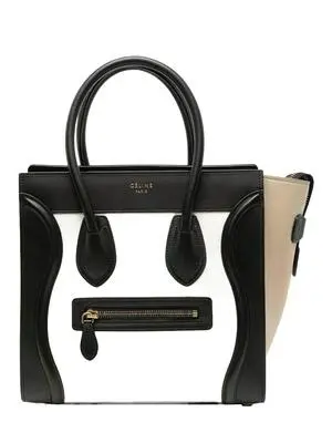 CELINE 2018 Tricolor Leather Luggage Tote Handbag