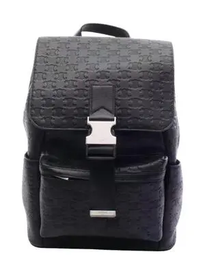 Celine Embossed Calfskin Triomphe Backpack - Black