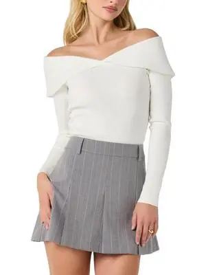 Astr The Label Off-the-shoulder Sweater - Off White