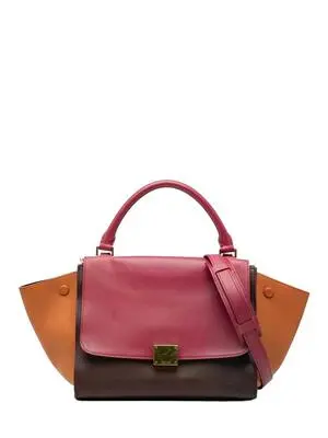 Celine 2014 Small Tricolor Leather Trapeze Satchel - Brown