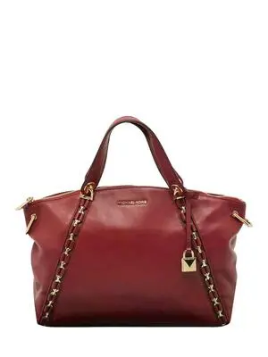 Michael Kors Leather Zip Tote Bag - Red