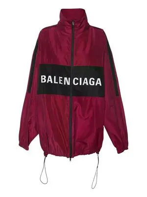 Balenciaga Logo Windbreaker Jacket - Red