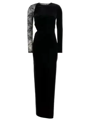 SELF-PORTRAIT Long-sleeve Maxi Dress - Black