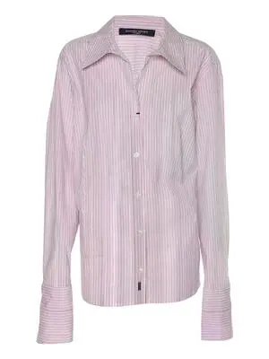 Marina Rinaldi Stripe-pattern Cotton Shirt - Pink