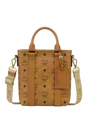 Mcm Mini Aren Printed Tote Bag - Brown