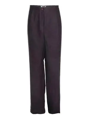 KRIZIA Button Linen Trousers - Purple