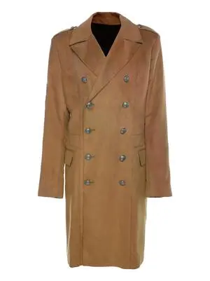 Balmain Double-breasted Coat - Brown