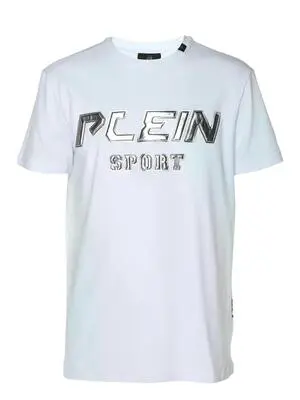 PLEIN SPORT Metallic-logo T-shirt - White