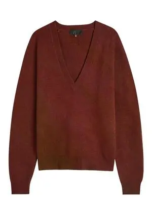 NILI LOTAN Feron V-neck Sweater - Brown