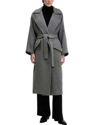 SANDRO FERRONE Belted Coat - Grey