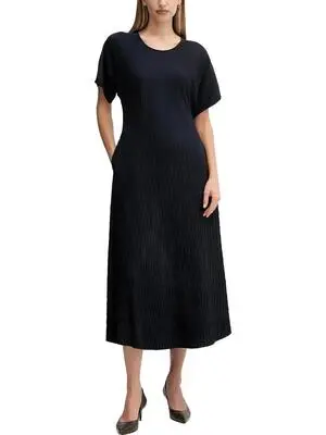 SANDRO FERRONE Pleated A-line Midi Dress - Blue