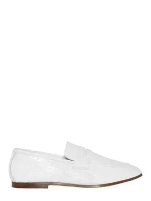 SOPHIQUE MILANO Crocodile-effect Loafers - White