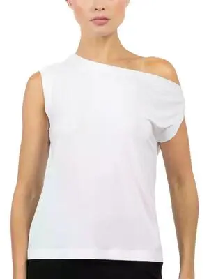 Norma Kamali Draped One-shoulder Top - White