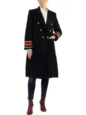 Alix Of Bohemia Wade Double-breasted Coat With Cuff Detail - Blue