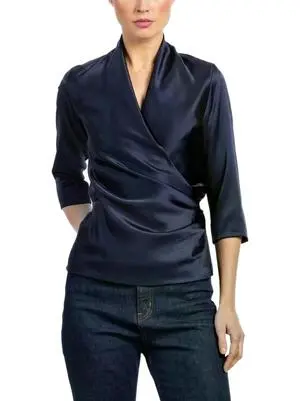 PETER COHEN Wrap Shirt - Blue