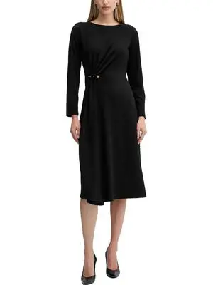 SANDRO FERRONE Gathered-pin Midi Dress - Black