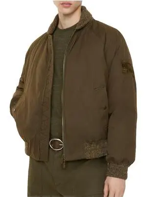 Burberry Gabardine Bomber Jacket - Thorn Green