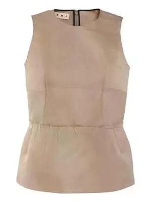 Marni Satin Sleeveless Top - Neutrals