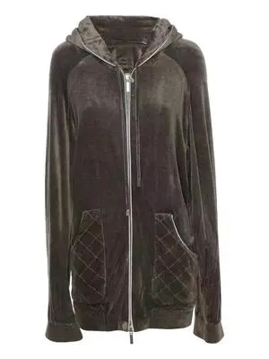 MARINA RINALDI Drawstring Hoodie With Diamond Quilting