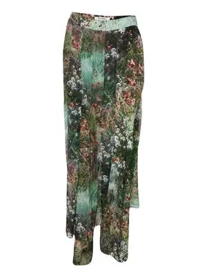 Max Mara Floral-printed Pleated Trousers - Green