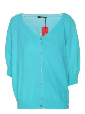 ELENA MIRO` Short-sleeve Cardigan - Blue