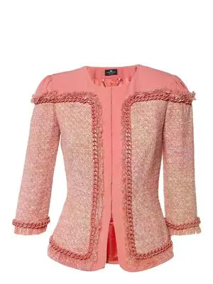 Elisabetta Franchi Tweed Panelled Jacket - Pink