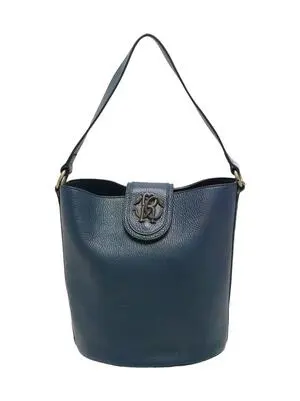 Roberto Cavalli Calf Leather Bucket Bag - Blue
