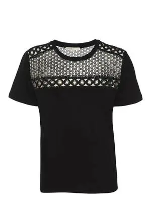 Maje Eyelet T-shirt - Black