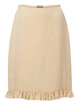 Gucci Interlocking G Silk Jacquard Midi Skirt - Beige