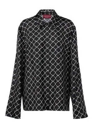 Gucci Horsebit Silk Twill Shirt - Black