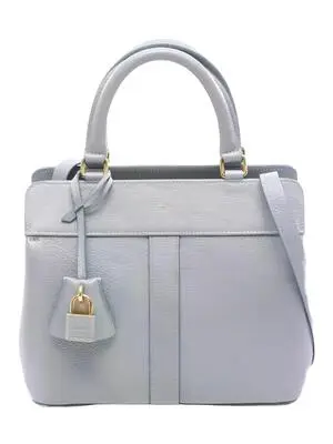 Celine Padlock-detail Leather Handbag - Grey